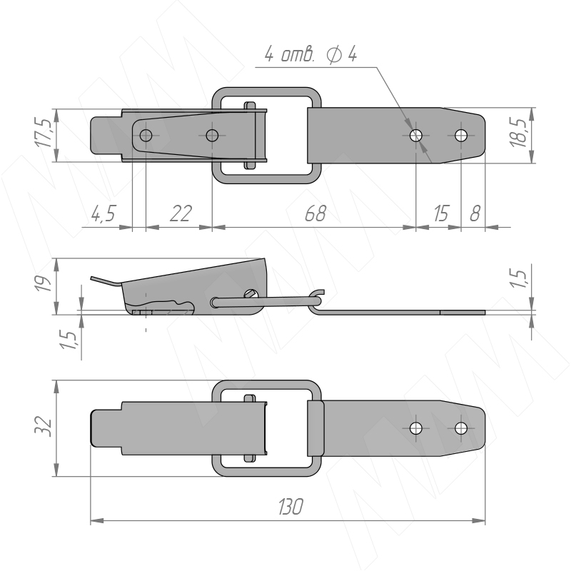 Фиксатор столешницы clipper (замок с ответной планкой) GLIZN0000 RU ...